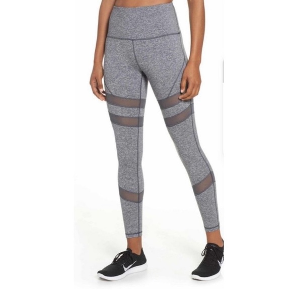Zella | Pants & Jumpsuits | Zella High Waisted Grey Leggings With Mesh ...